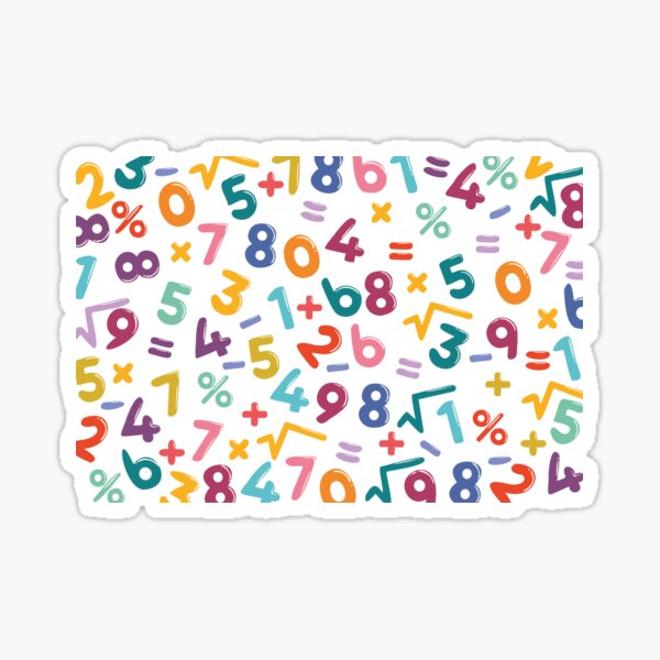 "Math and Numbers Mask for Student or Teacher Face Mask" Sticker for ...