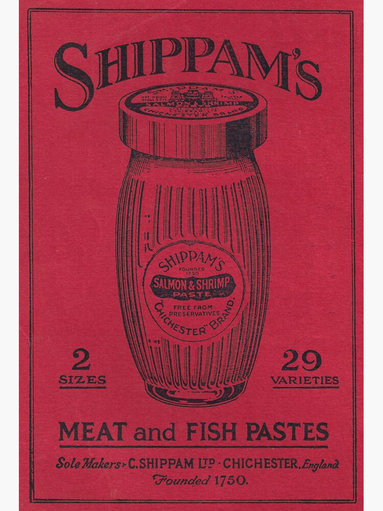 "Shippam's Meat and Fish Pastes - 1931 Vintage Advert" Sticker for Sale ...