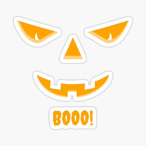 "BOOOO! spooky face" Sticker for Sale by Zaharddd | Redbubble