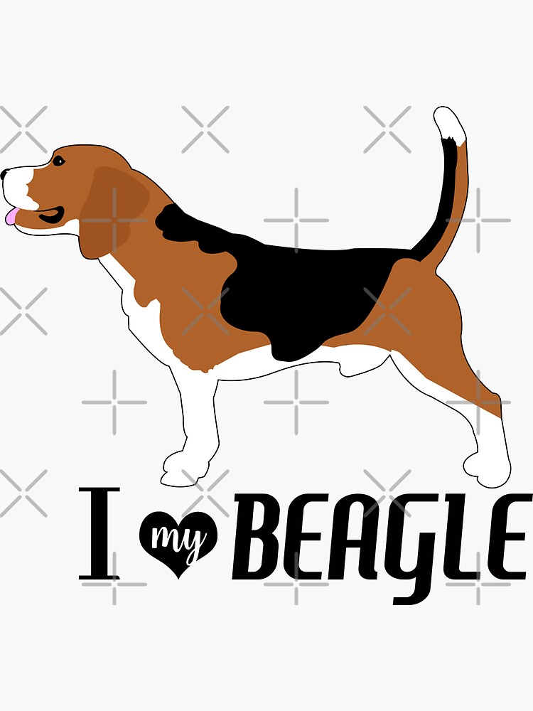 "Beagle Dog Pattern in Blue Fun Beagles Paw Prints and Bone Print ...