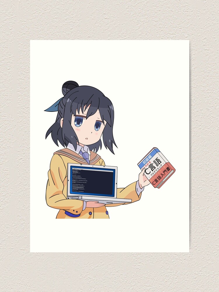 Lámina artística «Linda chica anime de programación de computadoras» de ...