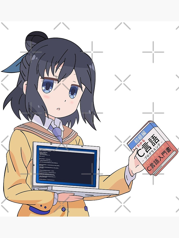 Lámina fotográfica «Linda chica anime de programación de computadoras ...