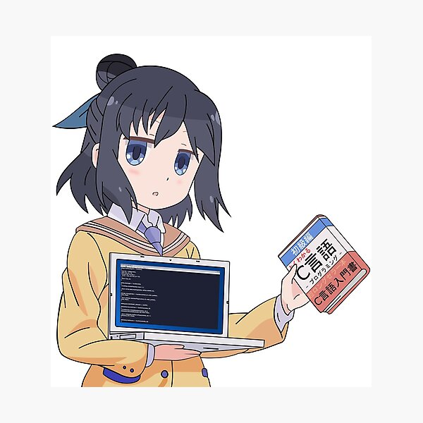 Lámina fotográfica «Linda chica anime de programación de computadoras ...