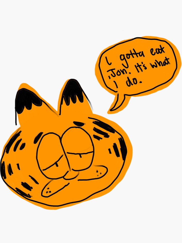"sad garfield" Sticker for Sale by growsumfunk | Redbubble