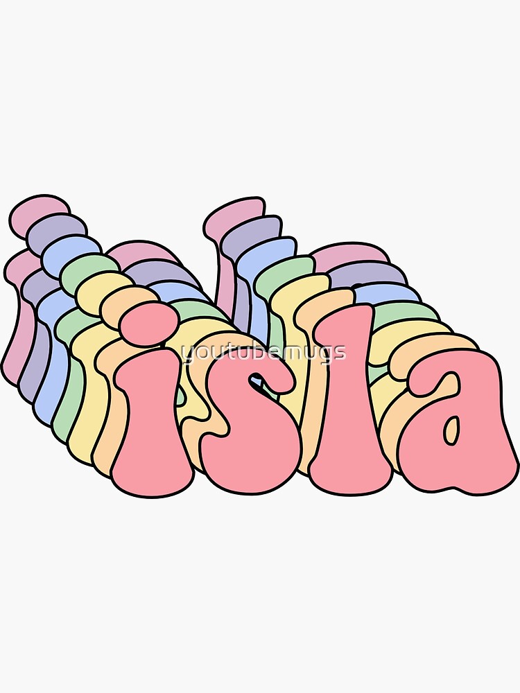 "isla name sticker" Sticker for Sale by youtubemugs | Redbubble