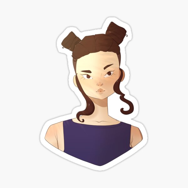 "Girl with brown hair" Sticker by mccharmley | Redbubble