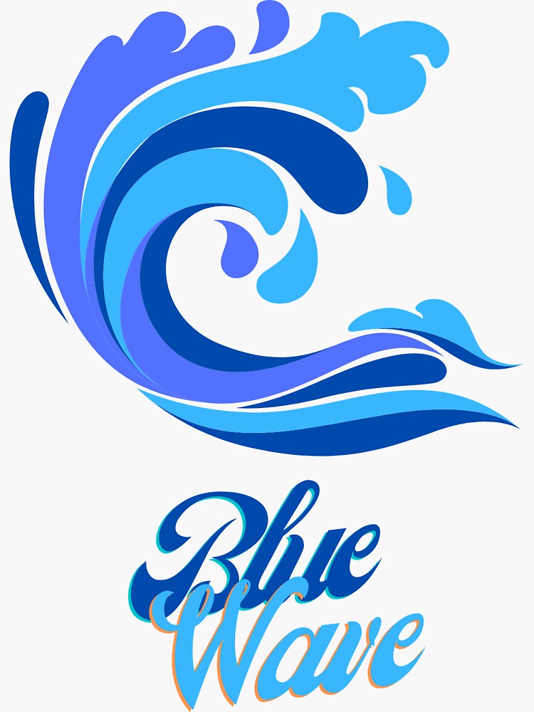 "Blue Wave" Sticker for Sale by WittyIntents | Redbubble
