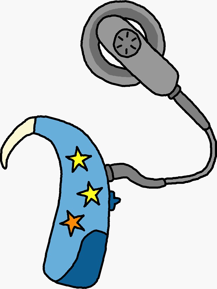 "Cochlear Implant - Blue" Sticker for Sale by RafikCreations | Redbubble