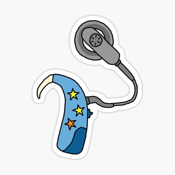 "Cochlear Implant - Blue" Sticker for Sale by RafikCreations | Redbubble