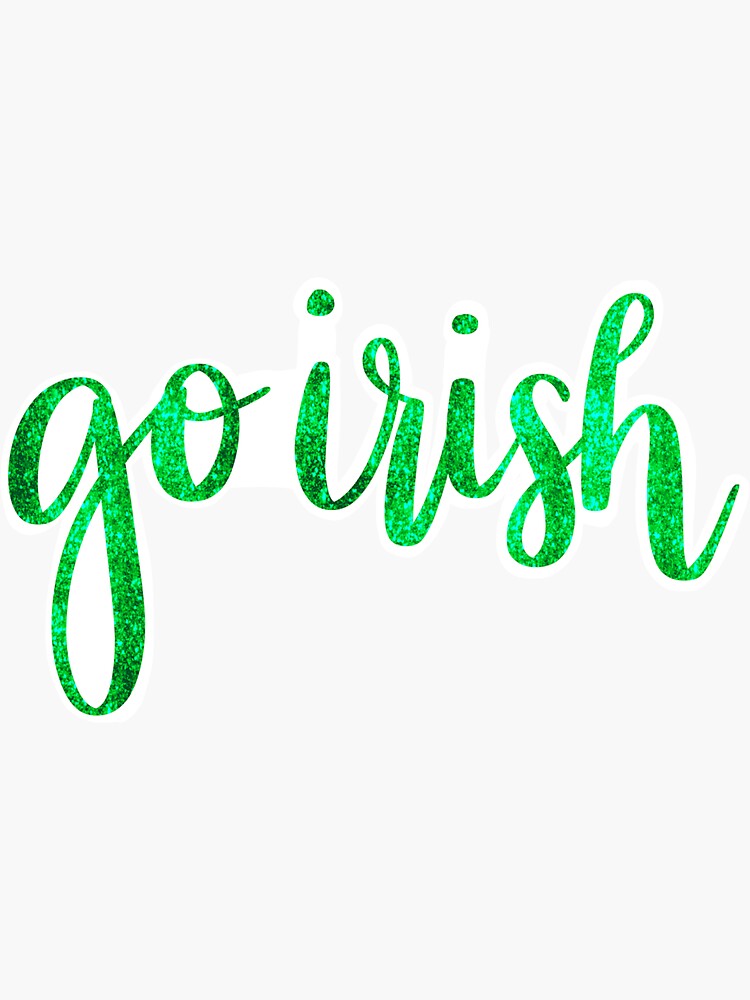 "Notre Dame Go Irish Glitter Calligraphy" Sticker for Sale by ...