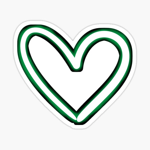 "Neon Heart (Green)" Sticker by shopmirai | Redbubble