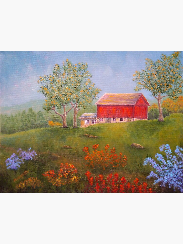 New England Red Barn In Summer Canvas Print By Allegretto Redbubble