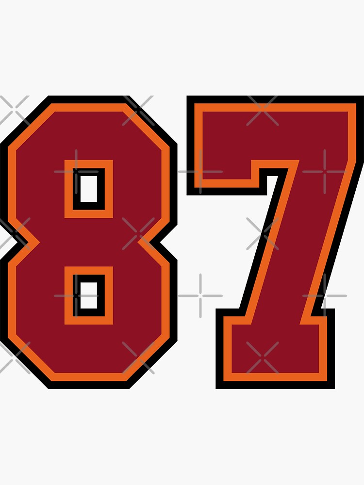 Pegatina «Camiseta deportiva número 87 de Tampa ochenta y siete» de ...