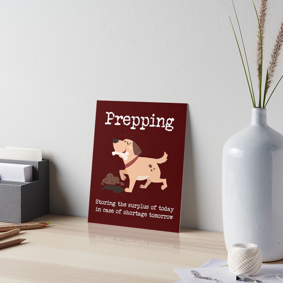 "Prepper dog and definition cartoon" Art Board Print for Sale by bdws ...