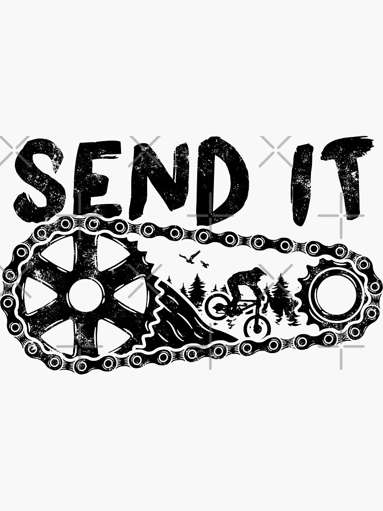 "Mountain Bike Chain MTB Biker Send It" Sticker for Sale by ...