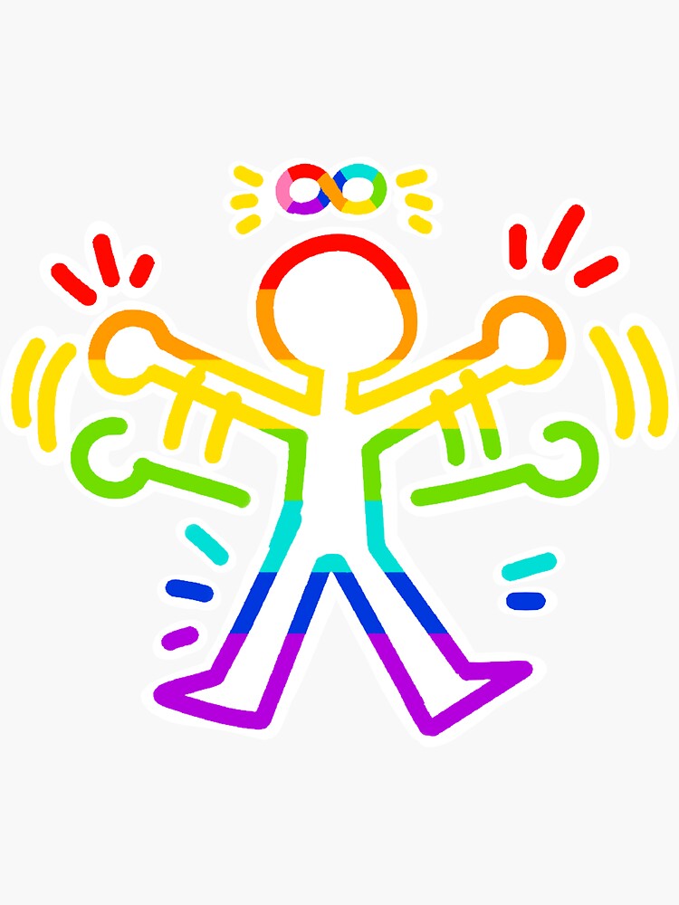 "Flappy hands are happy hands!" Sticker for Sale by cray0n-b0x | Redbubble