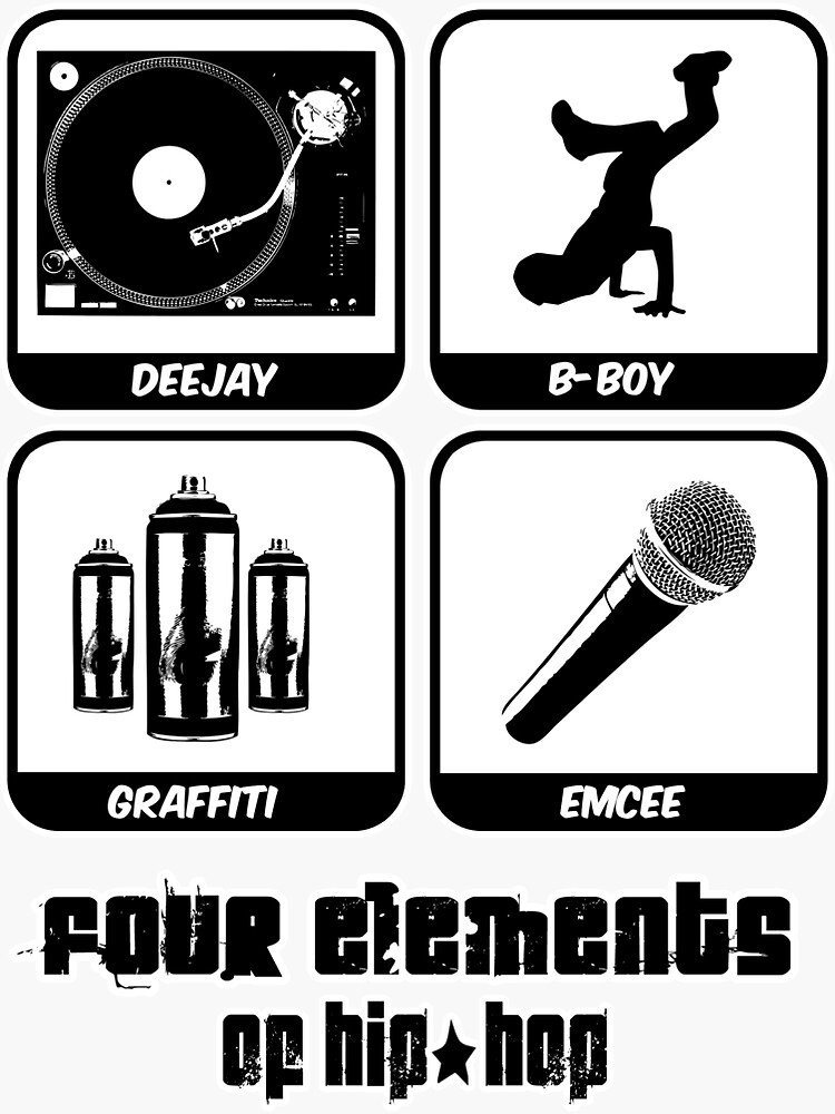 "Four Elements of Hip-Hop" Sticker for Sale by raneman | Redbubble