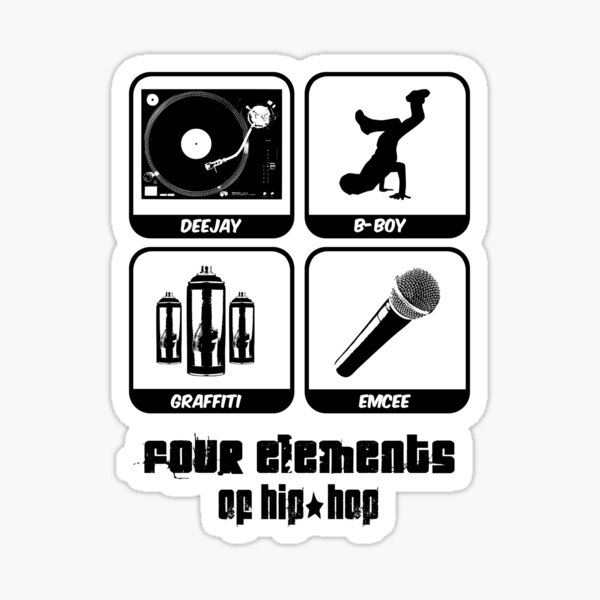"Four Elements of Hip-Hop" Sticker for Sale by raneman | Redbubble