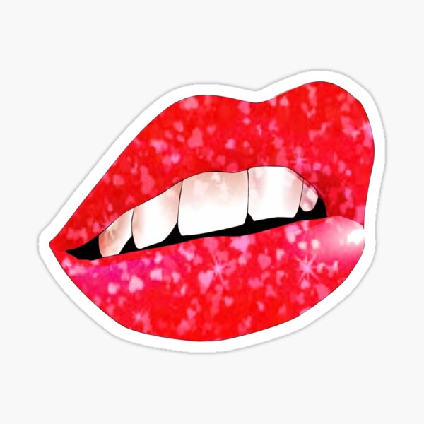 Sexy Red Lips Sticker For Sale By Bitsndpieces Redbubble