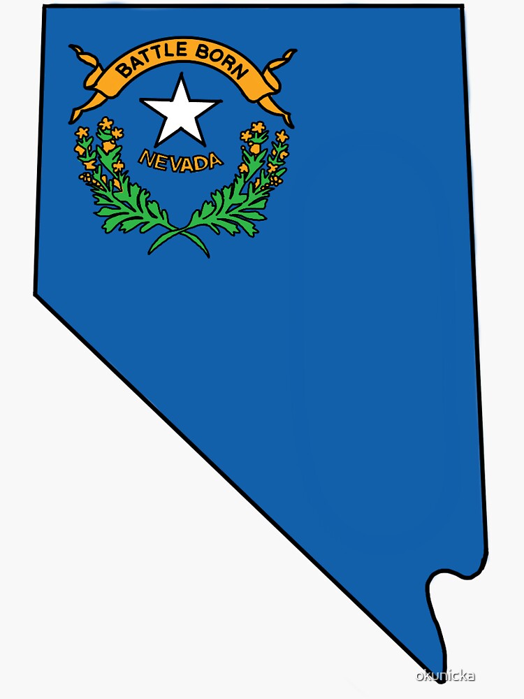 "Nevada state outline with flag" Sticker for Sale by okunicka | Redbubble