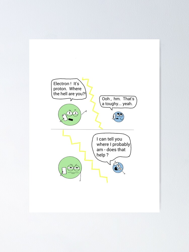 "~ A conversation between proton and electron " Poster for Sale by ...