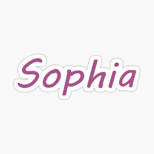 "SOPHIA" Sticker for Sale by dhajr | Redbubble
