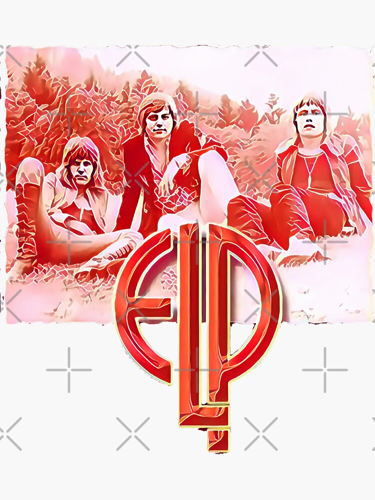 "Elp 1972 Band Print (Red) " Sticker for Sale by ThePr00gl0rd | Redbubble