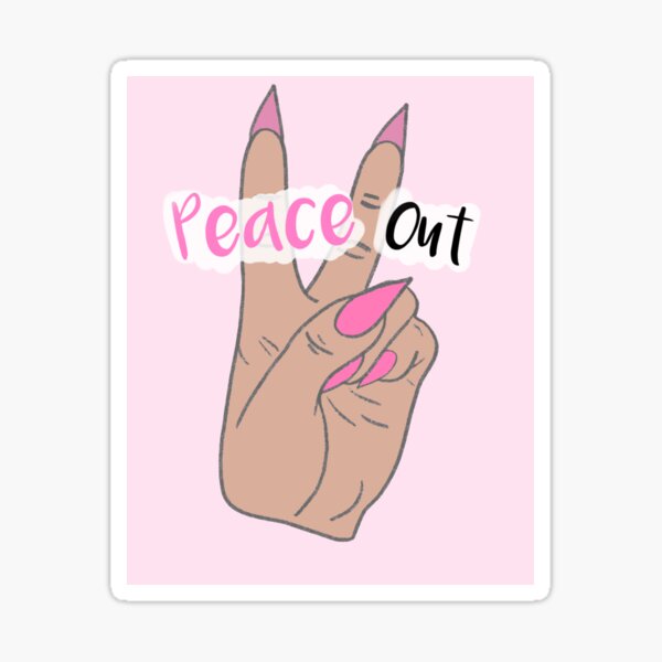 "Pink Peace Out Hand Sign" Sticker for Sale by RhiXPrints | Redbubble