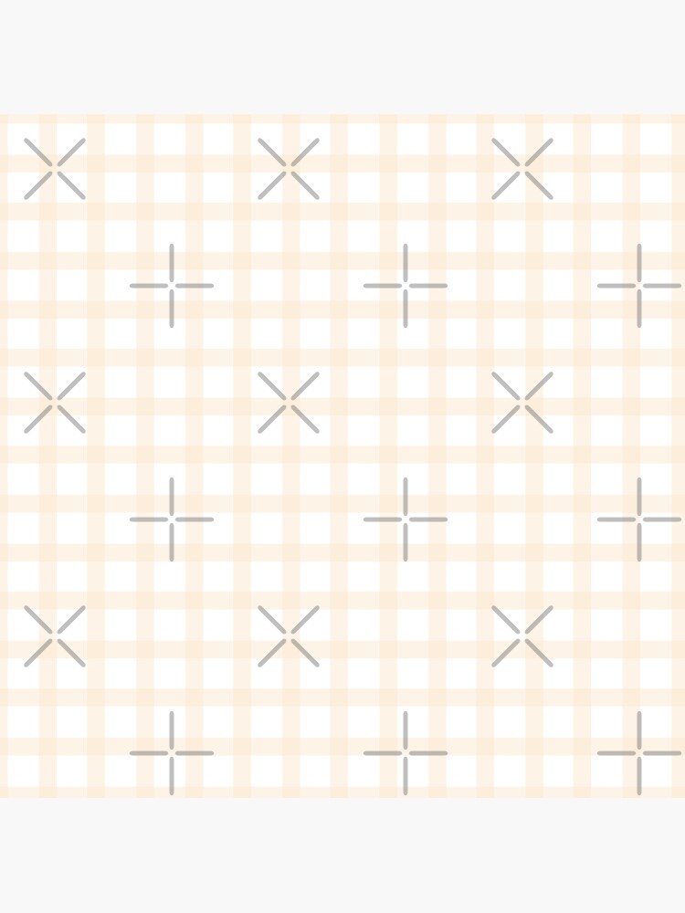 "pastel peach gingham grid pattern" Sticker for Sale by serendipitousMT ...