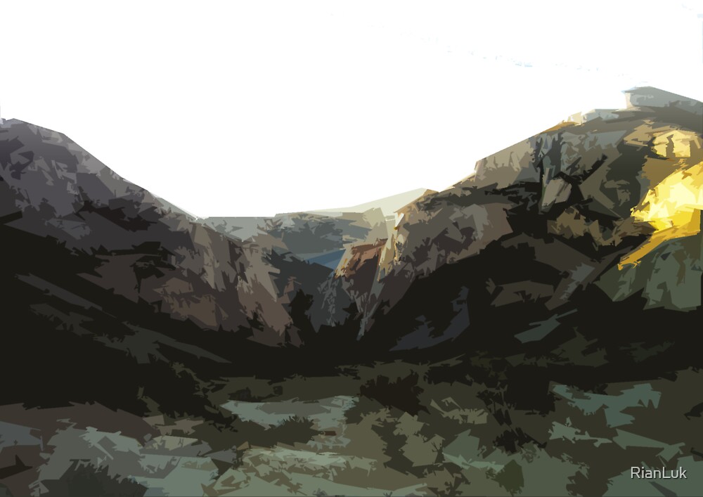 "Comic Book Mountains" by RianLuk | Redbubble