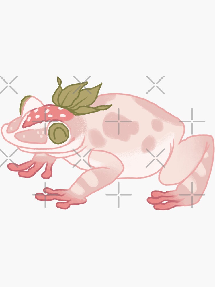 "strawberry frog :)" Sticker by cryptsum | Redbubble