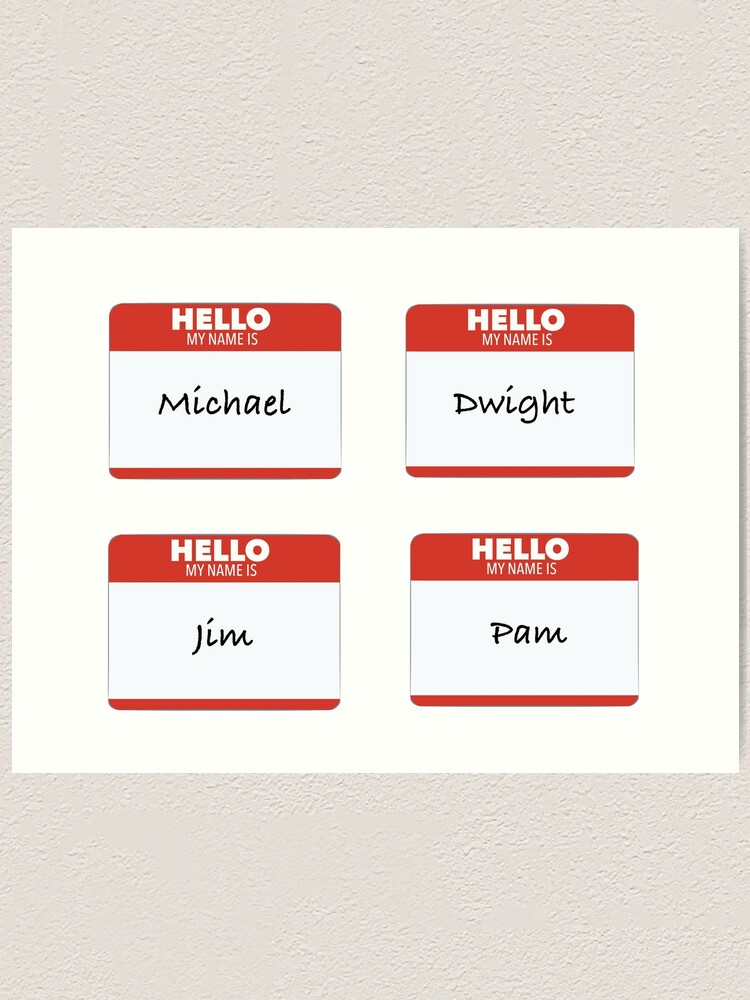 "The Office Name Tag Sticker Pack" Art Print for Sale by hamiltonian1 ...