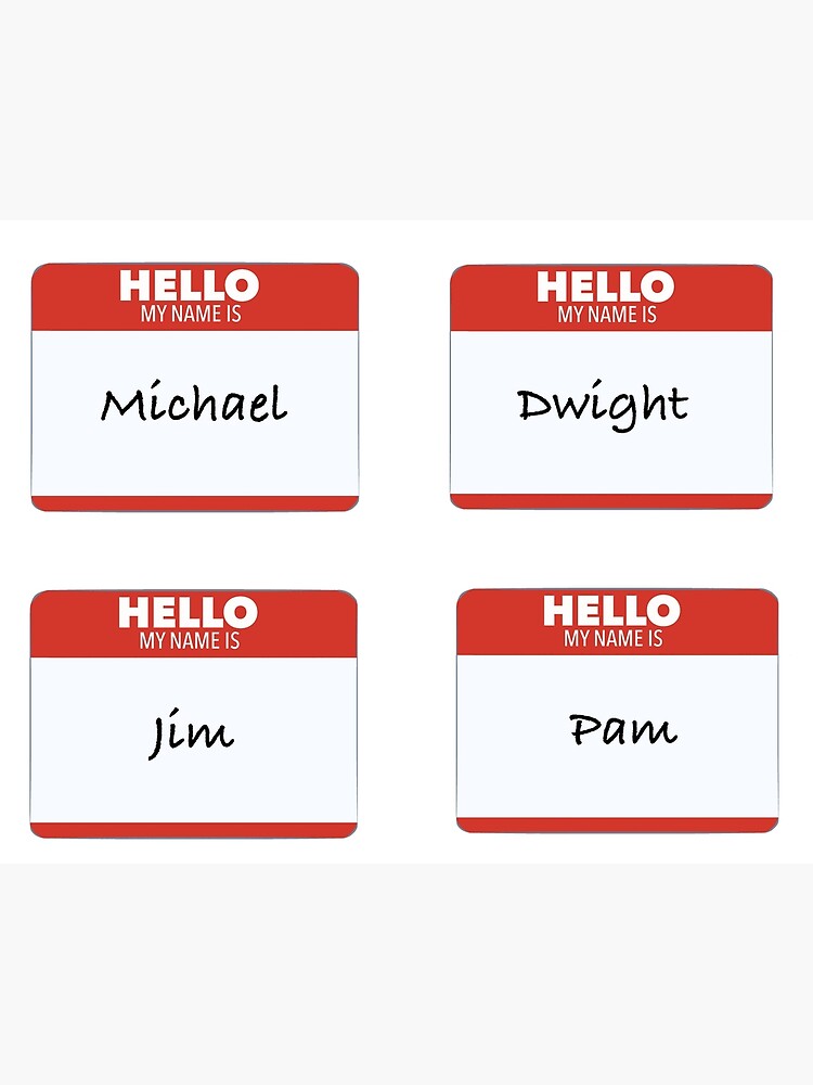 "The Office Name Tag Sticker Pack" Art Print by hamiltonian1 | Redbubble