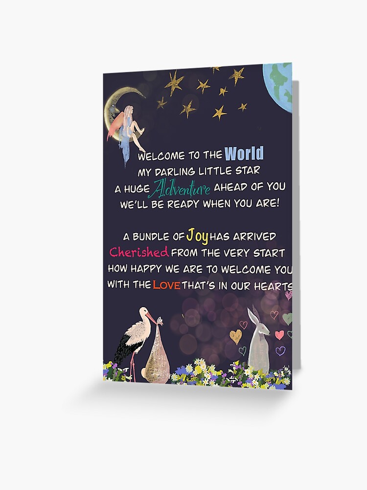 Welcome Greetings Poems Welcome To The World Poem Greeting Card