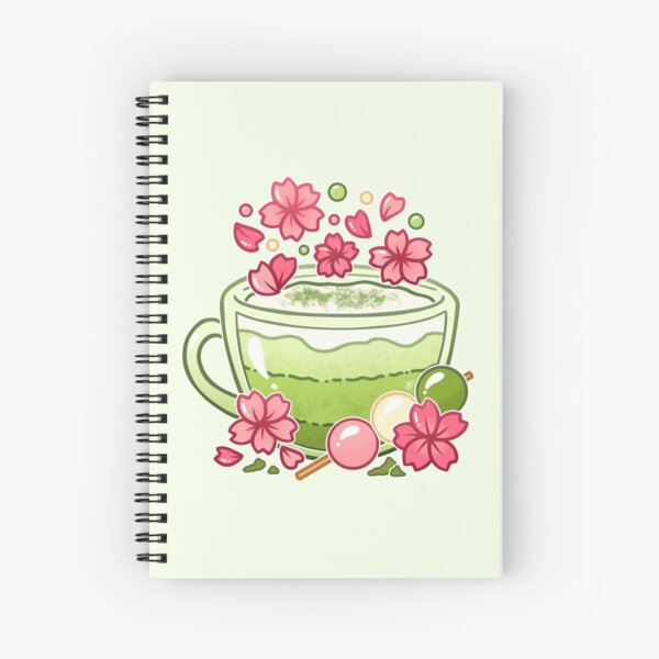"Sakura Matcha Tea" Spiral Notebook for Sale by heysoleilart | Redbubble