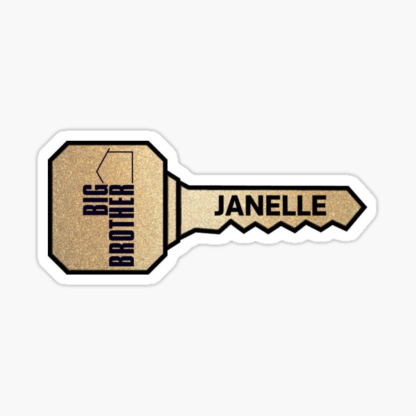 "Big Brother Gold Janelle Key" Sticker for Sale by guac-anmol-e | Redbubble