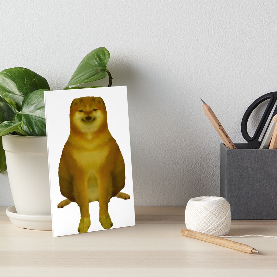 Lámina rígida «Cheems frontal» de HangLooseDraft | Redbubble