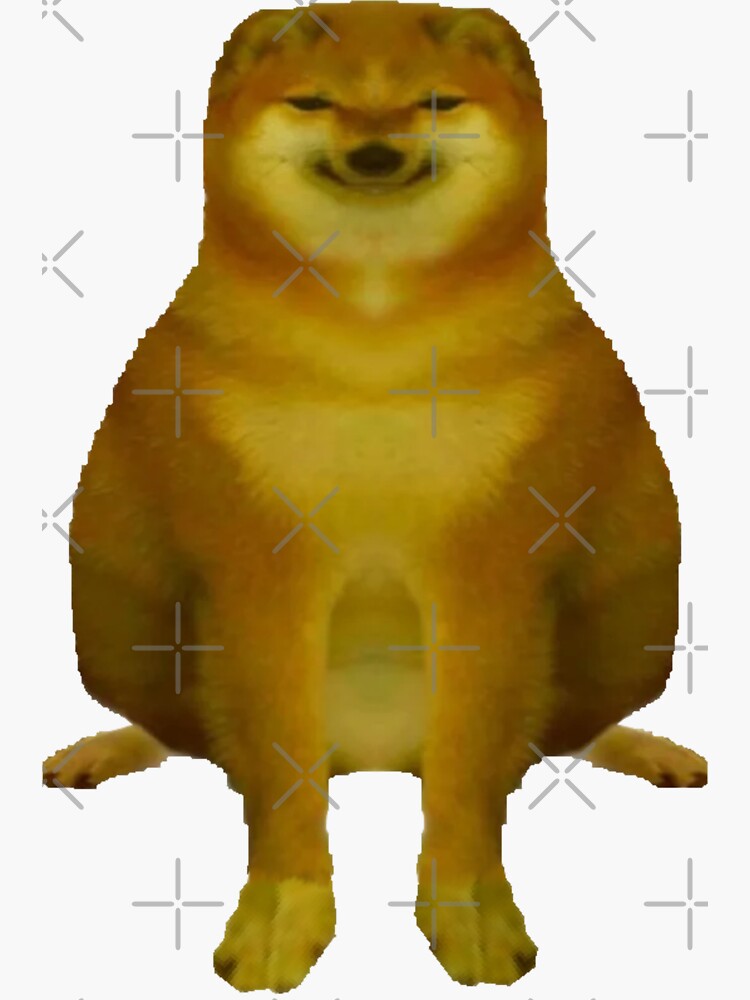 "Front facing Cheems" Sticker by HangLooseDraft | Redbubble