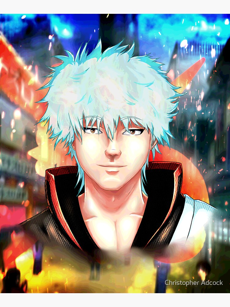 "Gintoki Portrait " Sticker by Arcanekeyblade5 | Redbubble