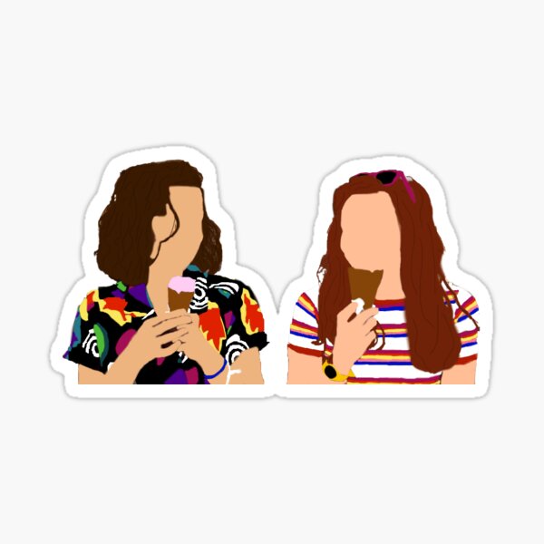 "max and eleven outline" Sticker by sophc35 | Redbubble