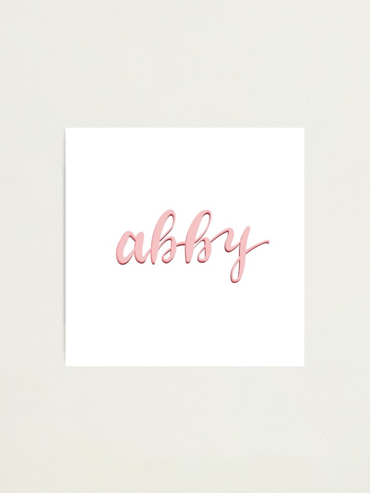 Lámina fotográfica «Abby nombre en cursiva caligrafía monograma lindo ...