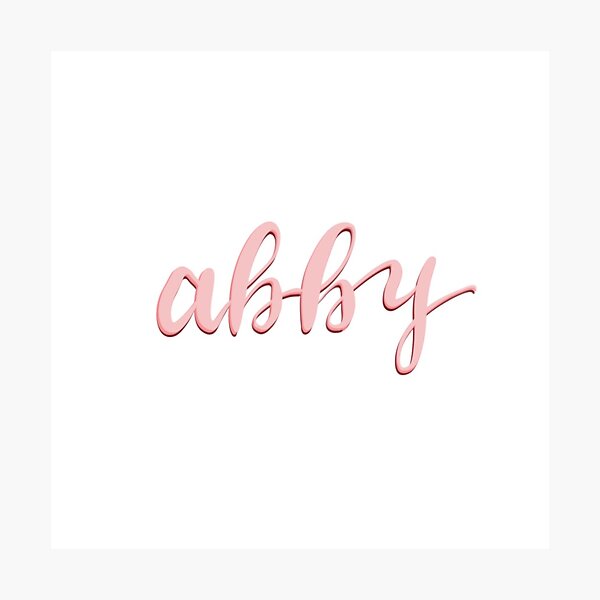 Lámina fotográfica «Abby nombre en cursiva caligrafía monograma lindo ...