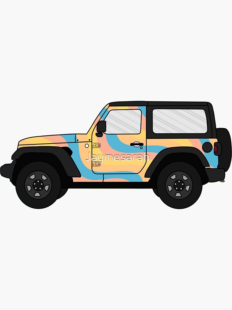 "Rainbow Pastel Jeep" Sticker for Sale by Jaymesarah | Redbubble