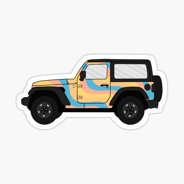 "Rainbow Pastel Jeep" Sticker for Sale by Jaymesarah | Redbubble