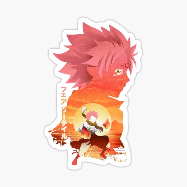 "Natsu Sunset - Fairy Tail" Sticker by Anime-FanArts | Redbubble