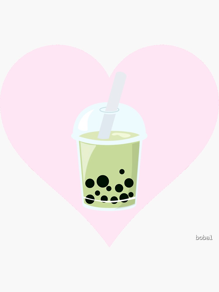 "Boba Tea Heart" Sticker by boba1 | Redbubble
