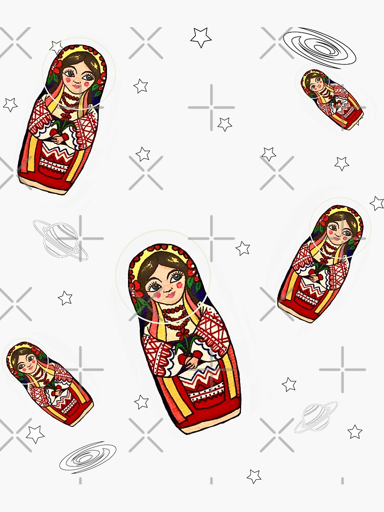 "Space Matryoshka" Sticker for Sale by StarlightTales | Redbubble