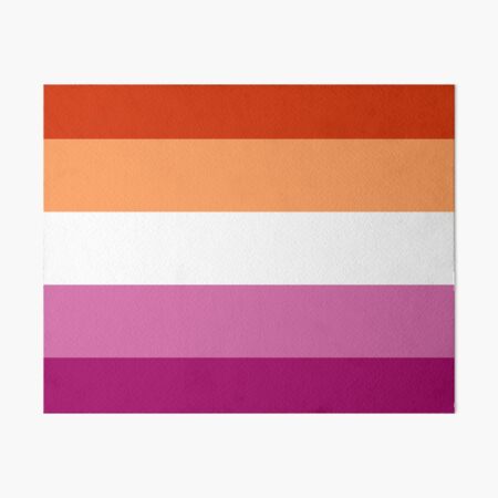 "Orange and Pink Lesbian Flag (5 stripe version)" Art Board Print by ...