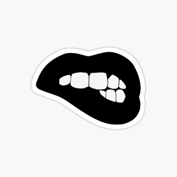 "lip bite" Sticker by delilahrap | Redbubble