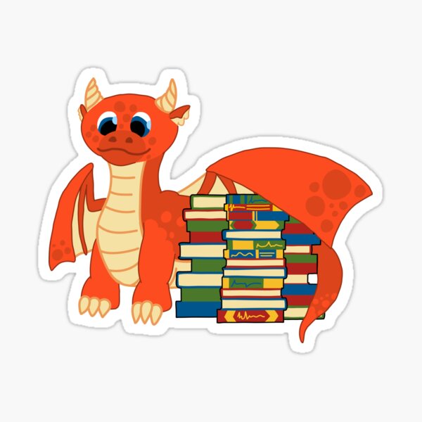 "Cute Happy Book Dragon" Sticker for Sale by skylarkdesigns | Redbubble